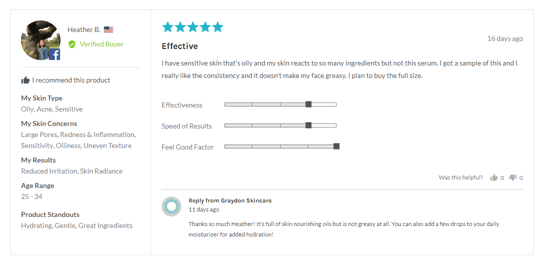 Okendo Reviews Customer Story - Graydon Skincare